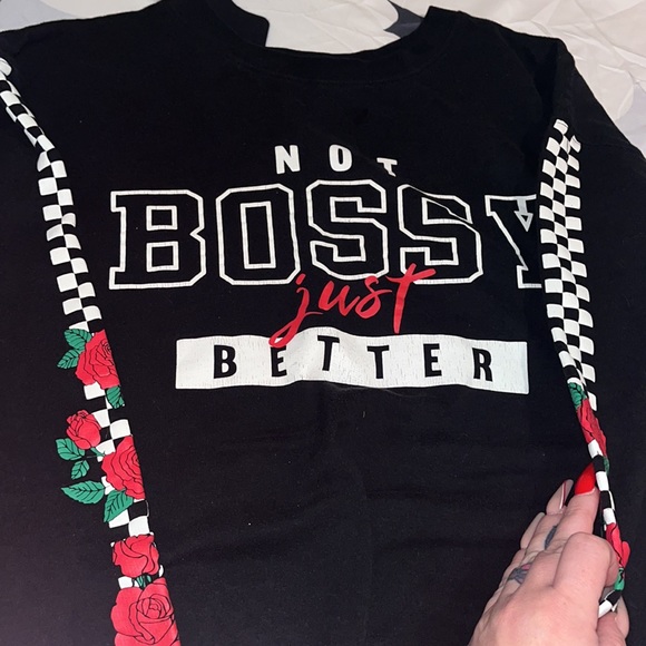 Wound Up | Sweaters | Bossy Sweater With Roses | Poshmark